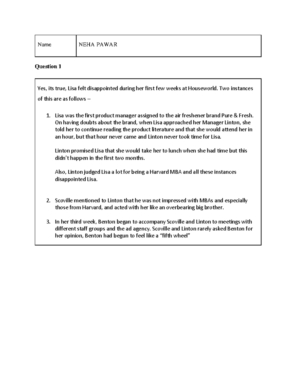 IMT Lisa Benton Neha Pawar - Advance General Management course - IMT G - Studocu