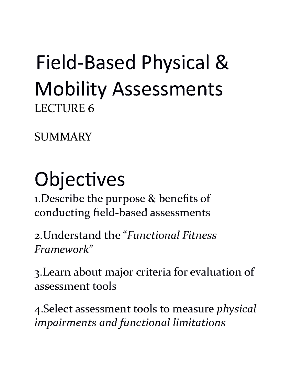 Field chapter 6 - 01 - Field-Based Physical & Mobility Assessments ...