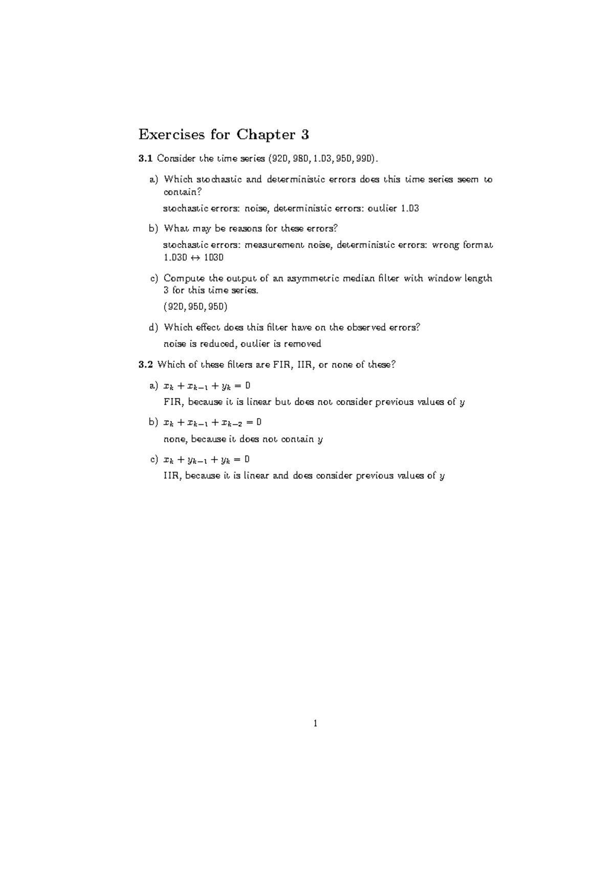 Data Mining Exercise 3 - Exercises for Chapter 3 3 the time series (920 ...