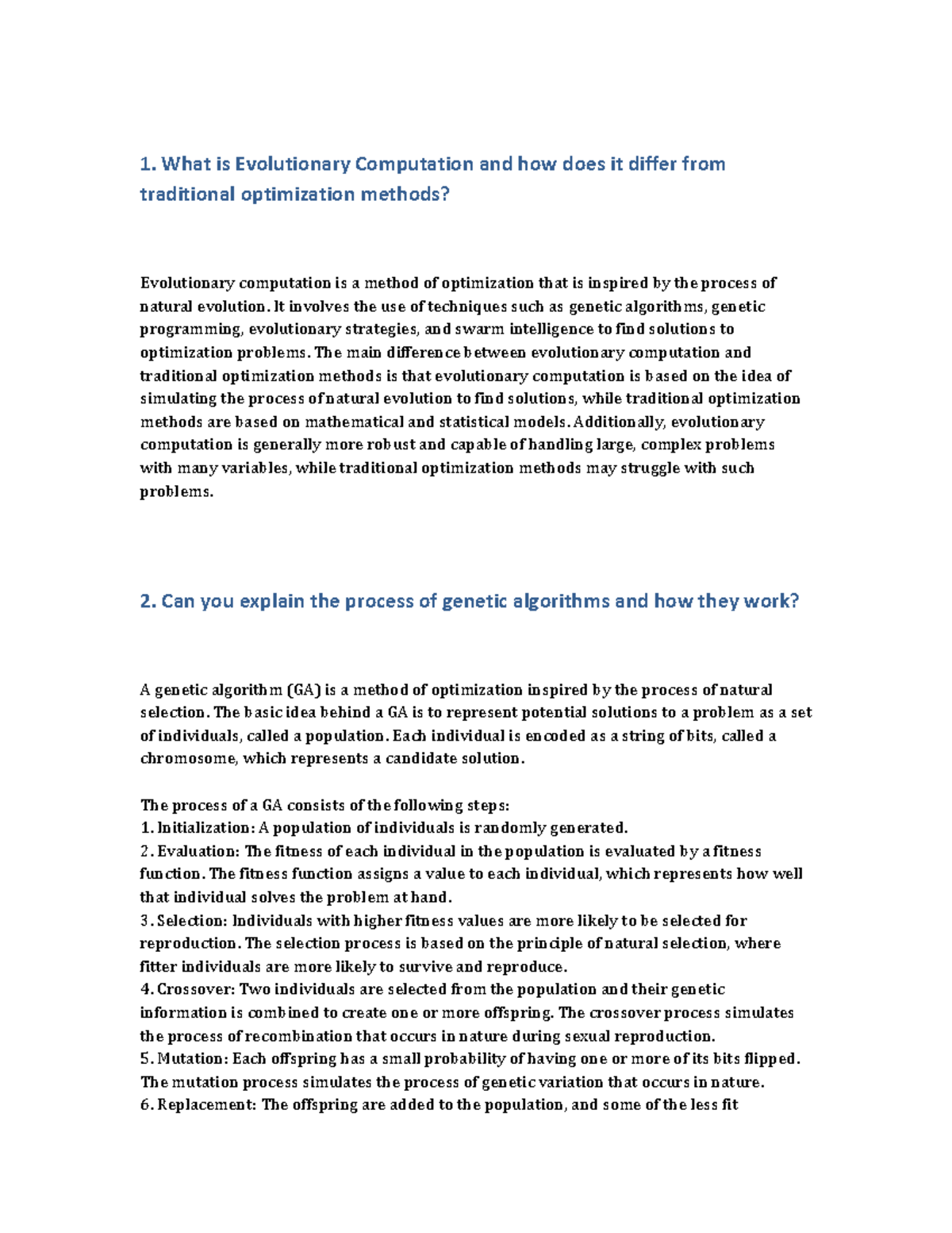 Evolutionary Computation 1 1 What Is Evolutionary Computation And