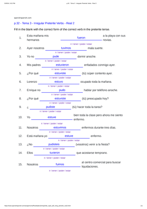 p.23 - Tema 2 - Preterite -er _ -ir verbs - Real 2.pdf Fill in the ...