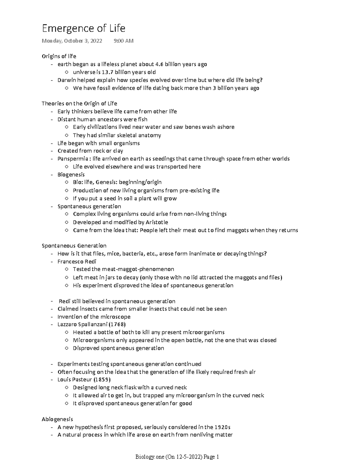 Emergence of life - Origins of life earth began as a lifeless planet ...