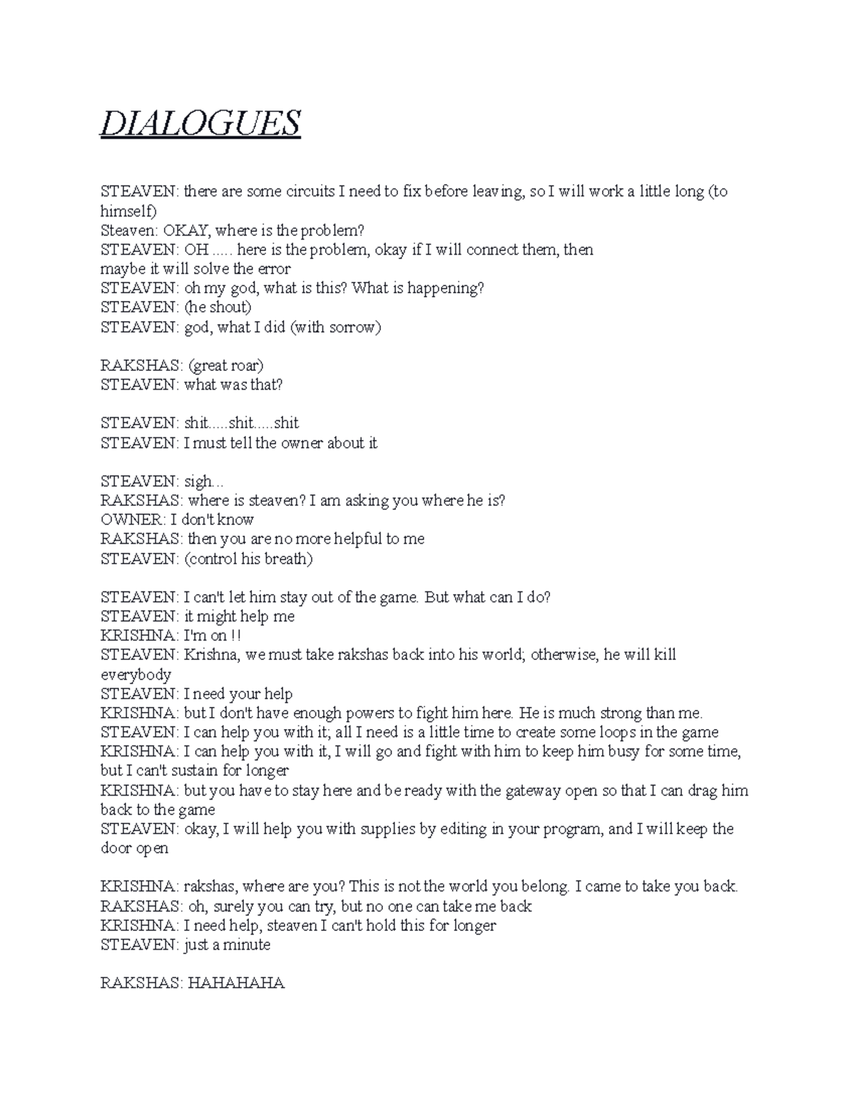 Dialogue final - DSGN1330 - Conestoga College - Studocu