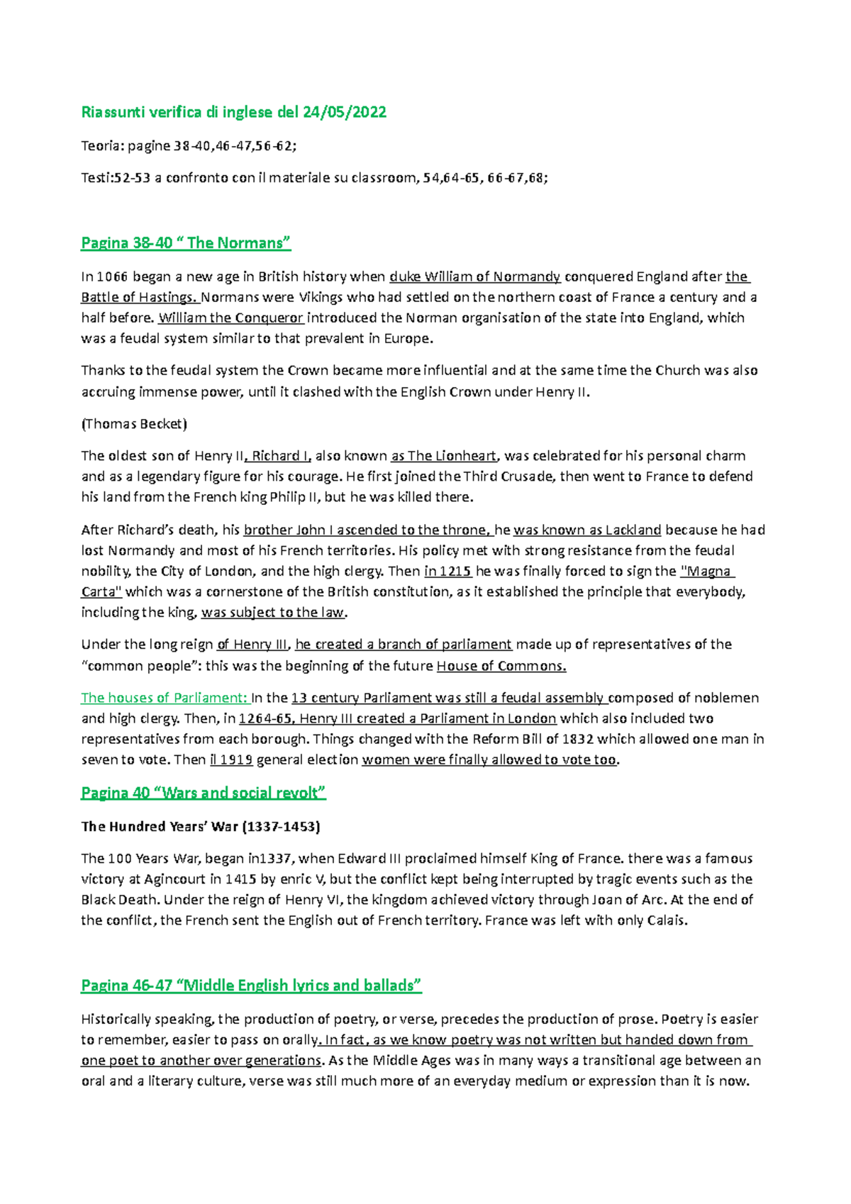 Riassunti verifica di inglese del 24.docx Finito - Riassunti verifica ...
