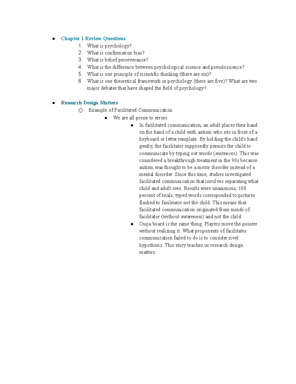 Chapter 2 Research Methods - Chapter 1 Review Questions 1. What is ...