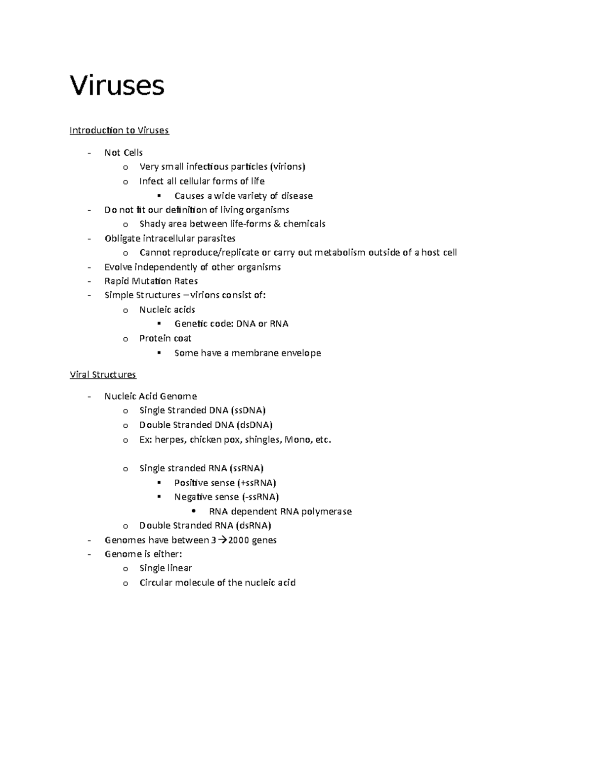 Viruses - For Prof. Pettit's Course - Viruses Introduction to Viruses ...