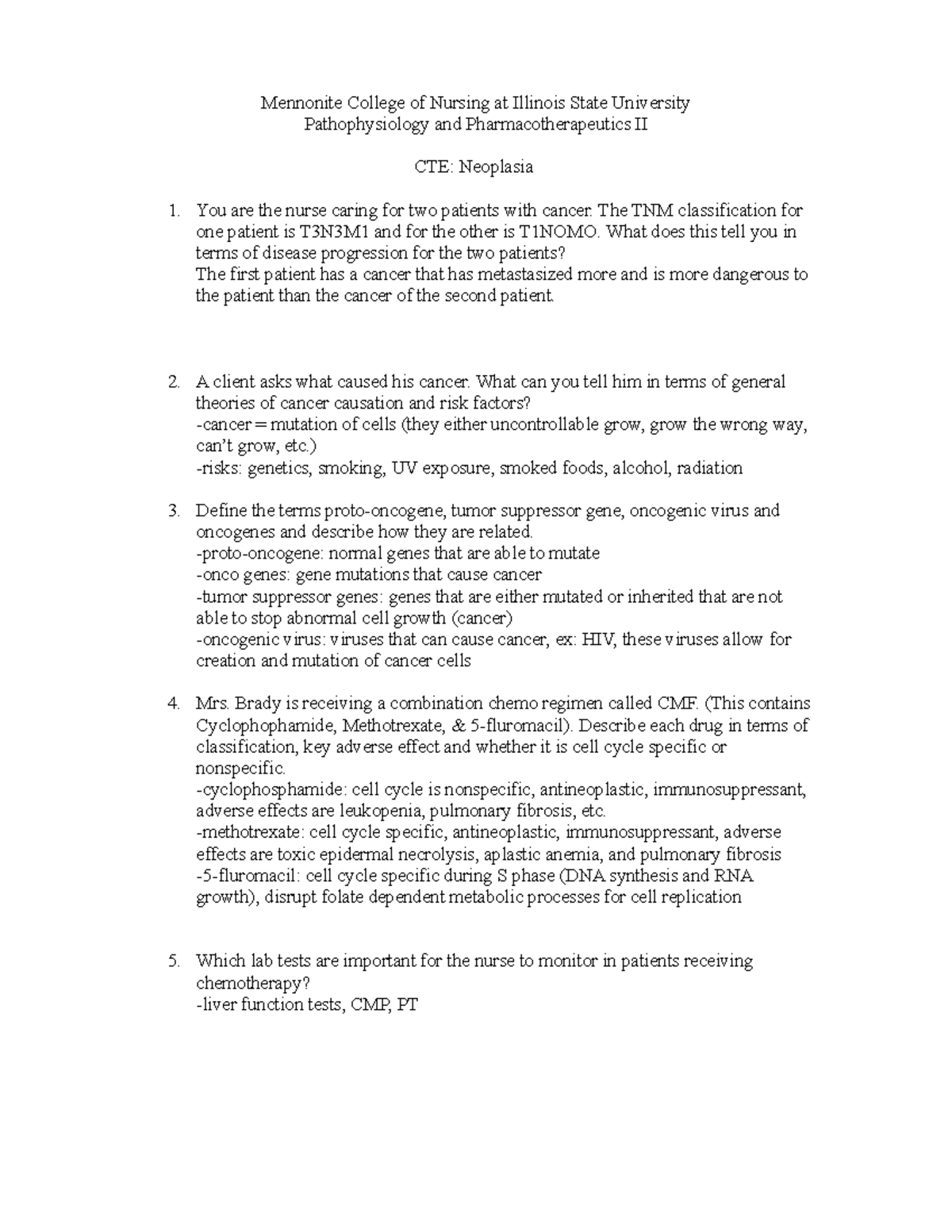 CTE 8 - CTE - Mennonite College of Nursing at Illinois State University ...