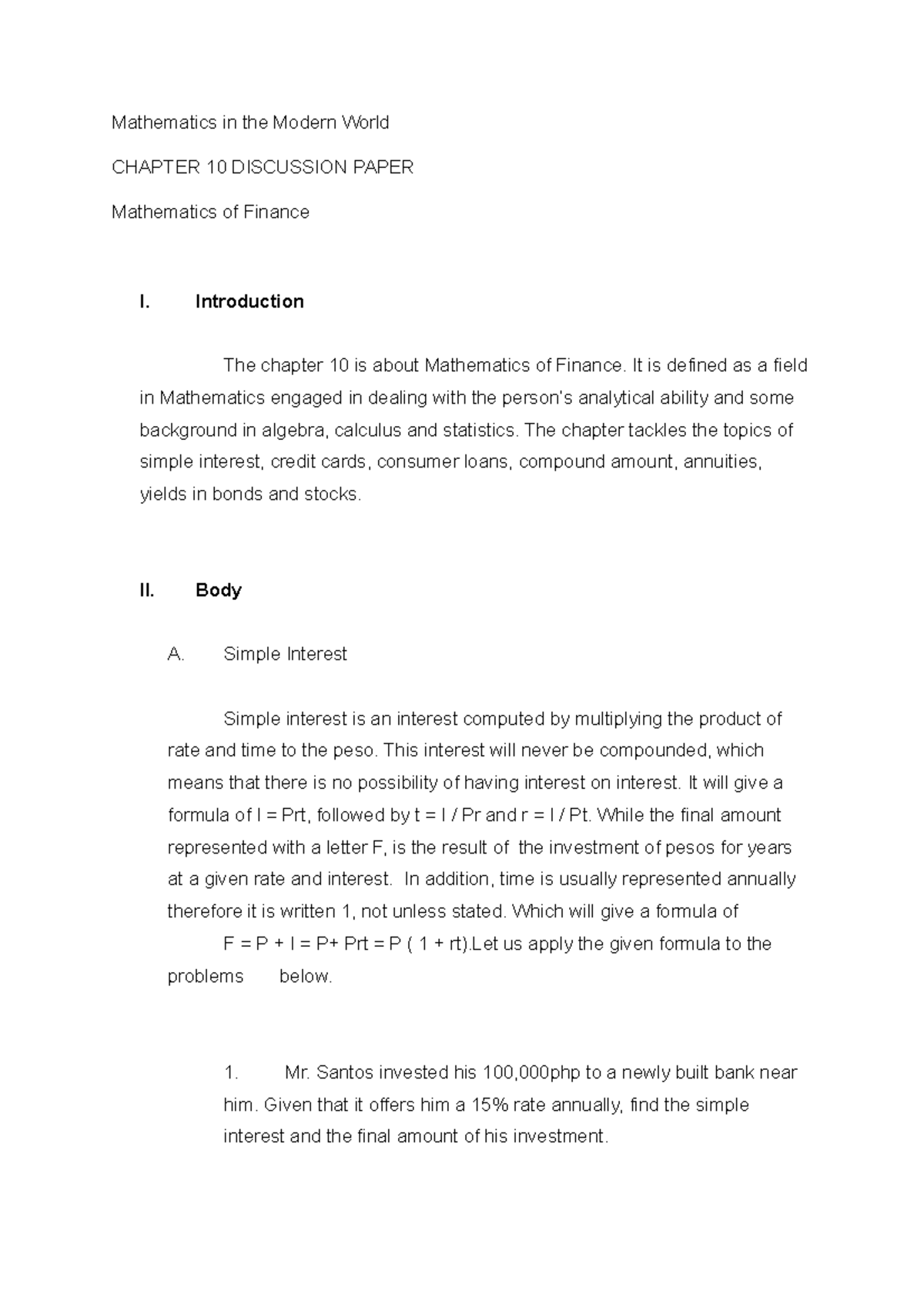 Mathematics in the Modern World 10 - TIP - Studocu