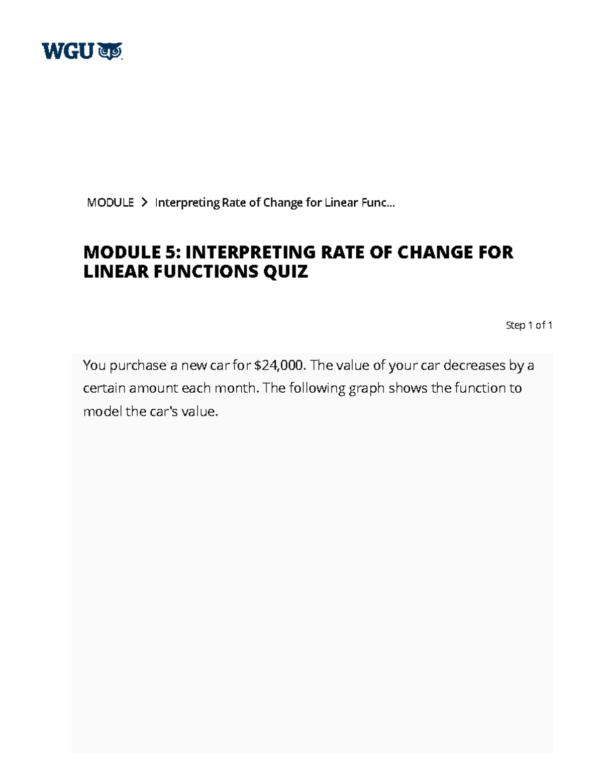 Module 5 Interpreting Rate of Change for Linear Functions Quiz Answers ...