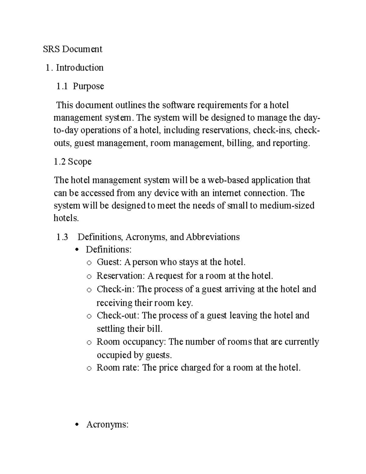 Airlines 6 - SRS Document Introduction 1 Purpose This document outlines ...