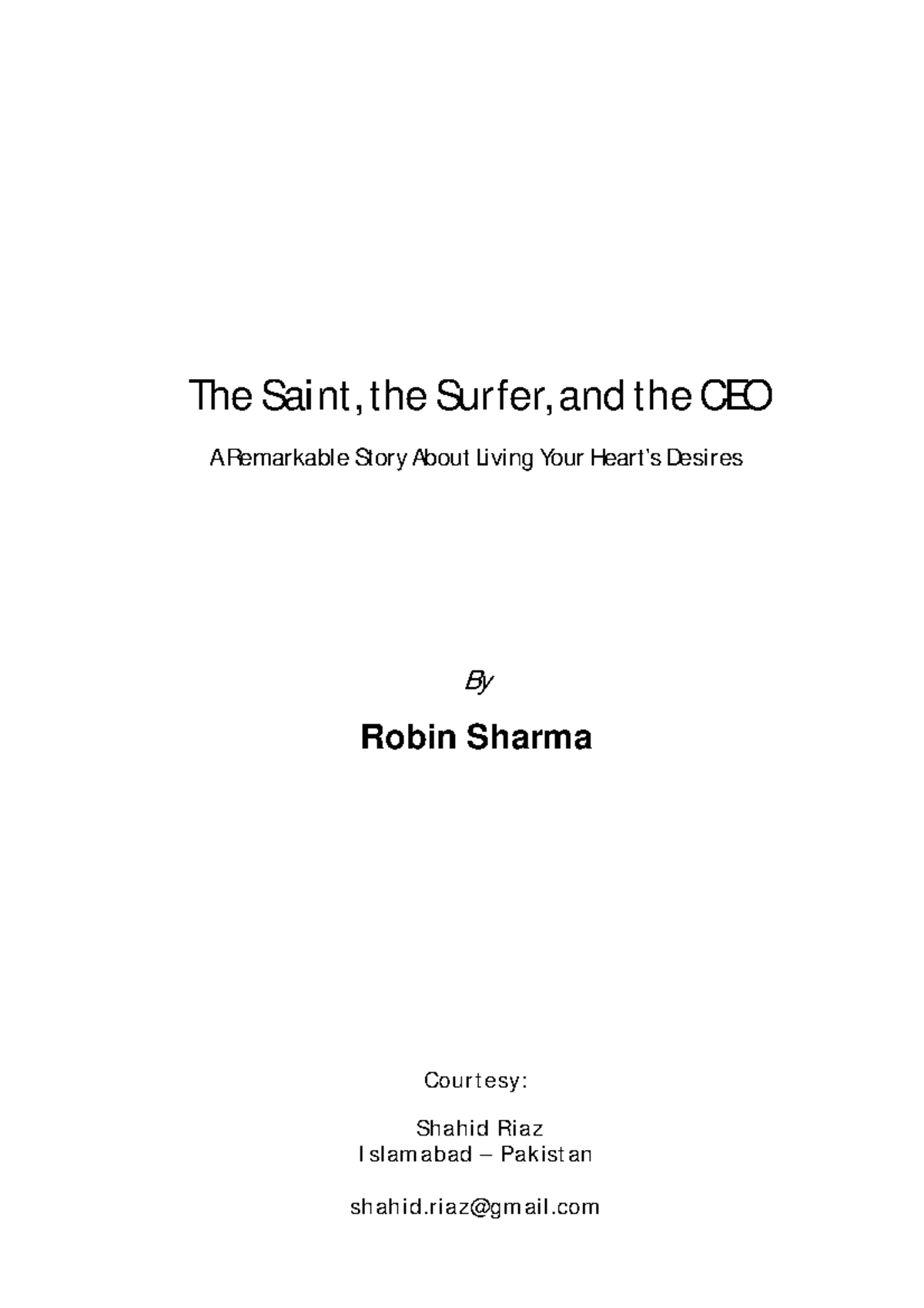 The Saint%2C The Surfer%2C And The CEO By Robin Sharma - The Saint ...