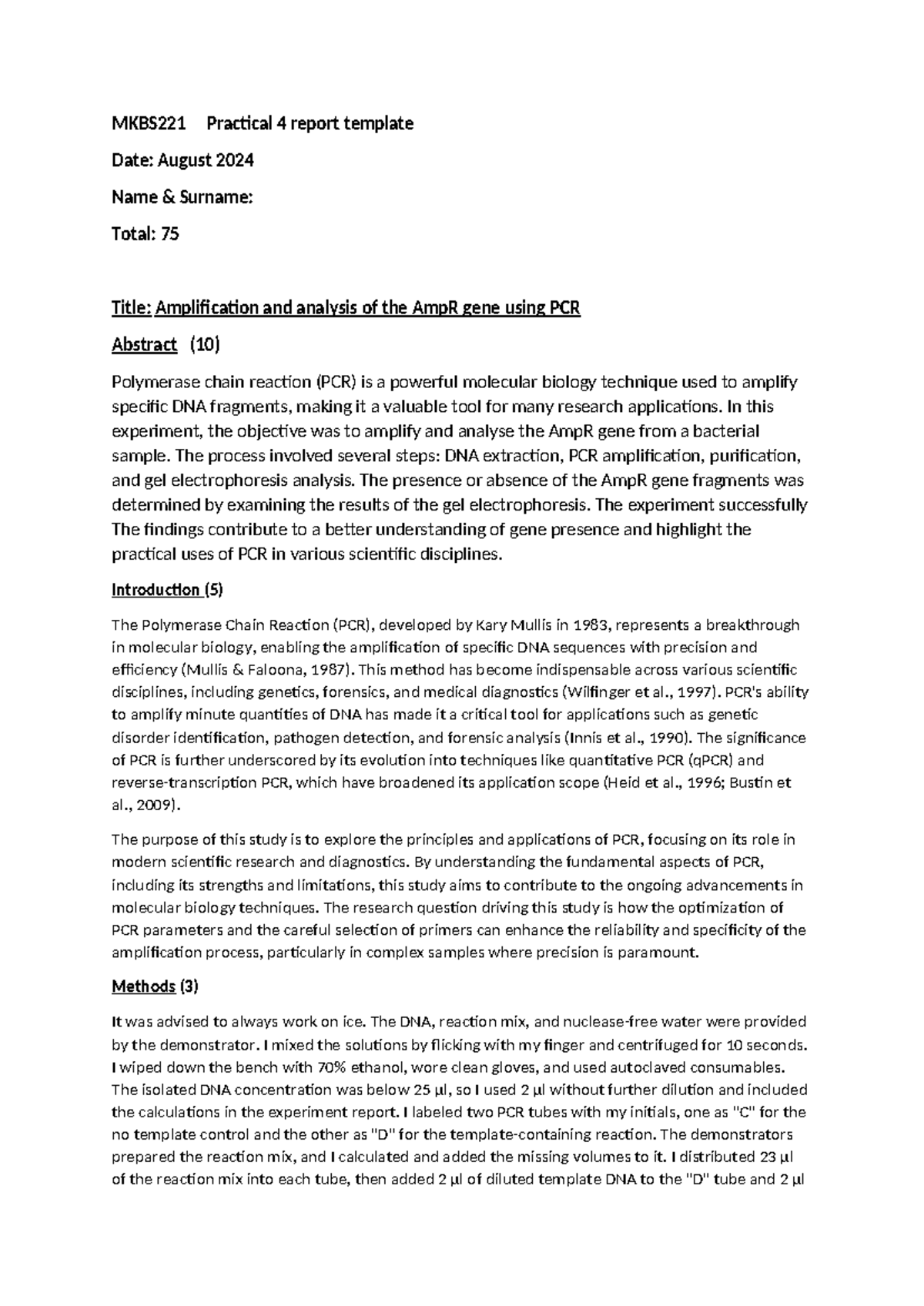 MKBS221. PRAC 4 Report Template 1 - MKBS221 Practical 4 report template ...