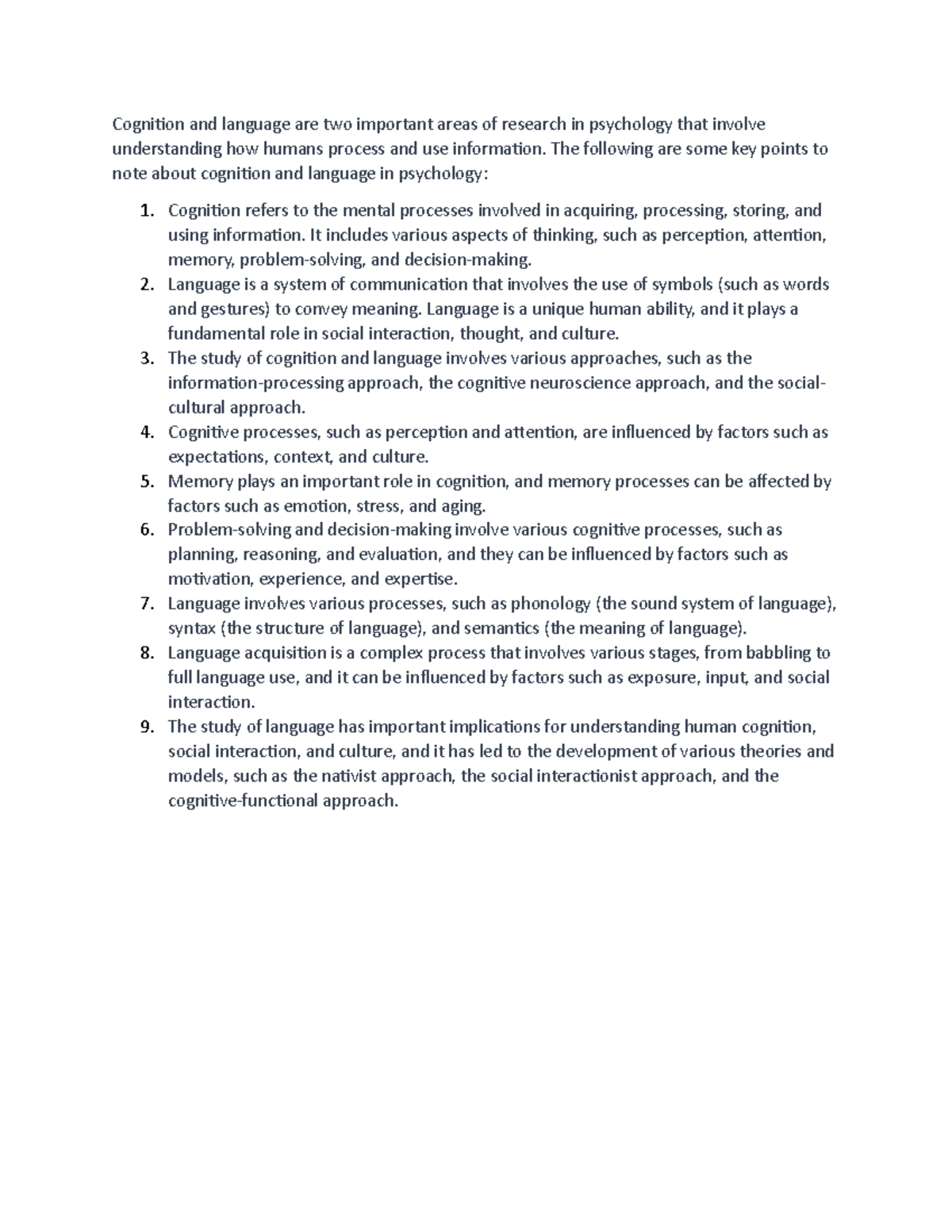 Num 25 - cognition and language - Cognition and language are two ...