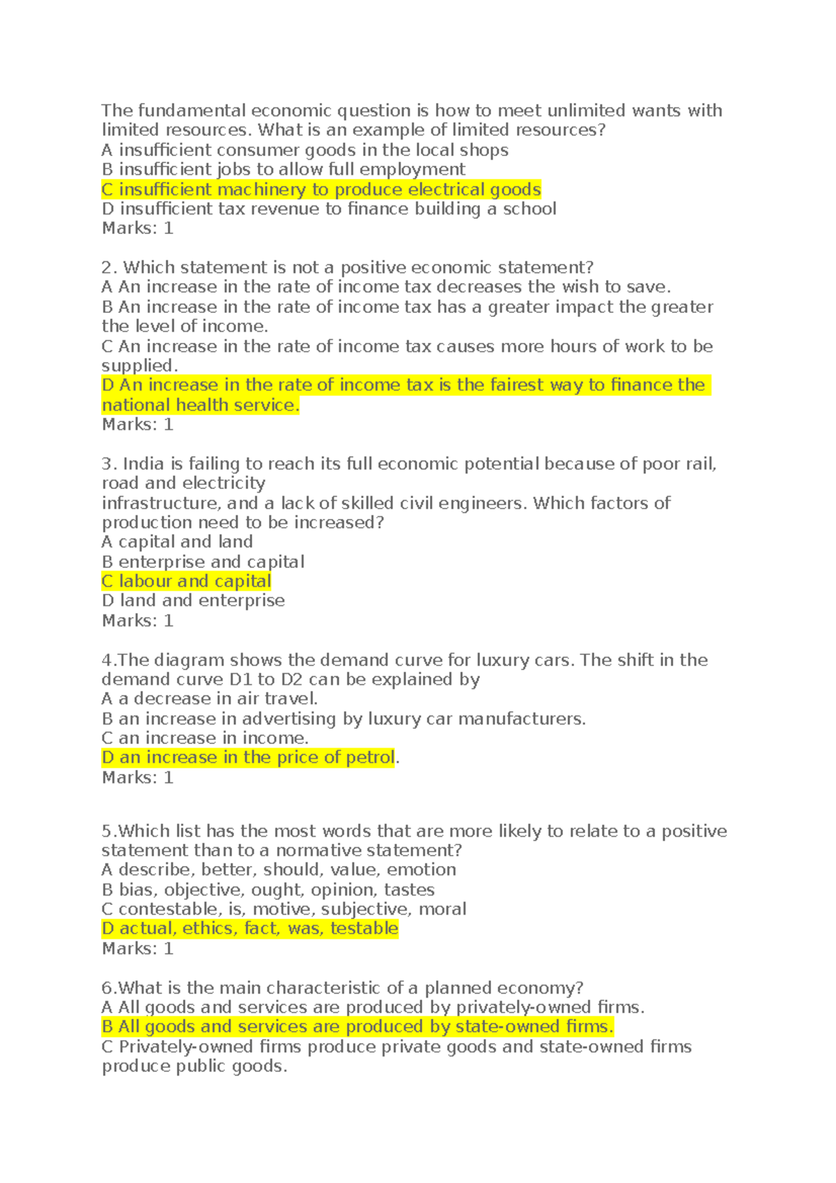 Econ=exe - short question - The fundamental economic question is how to ...