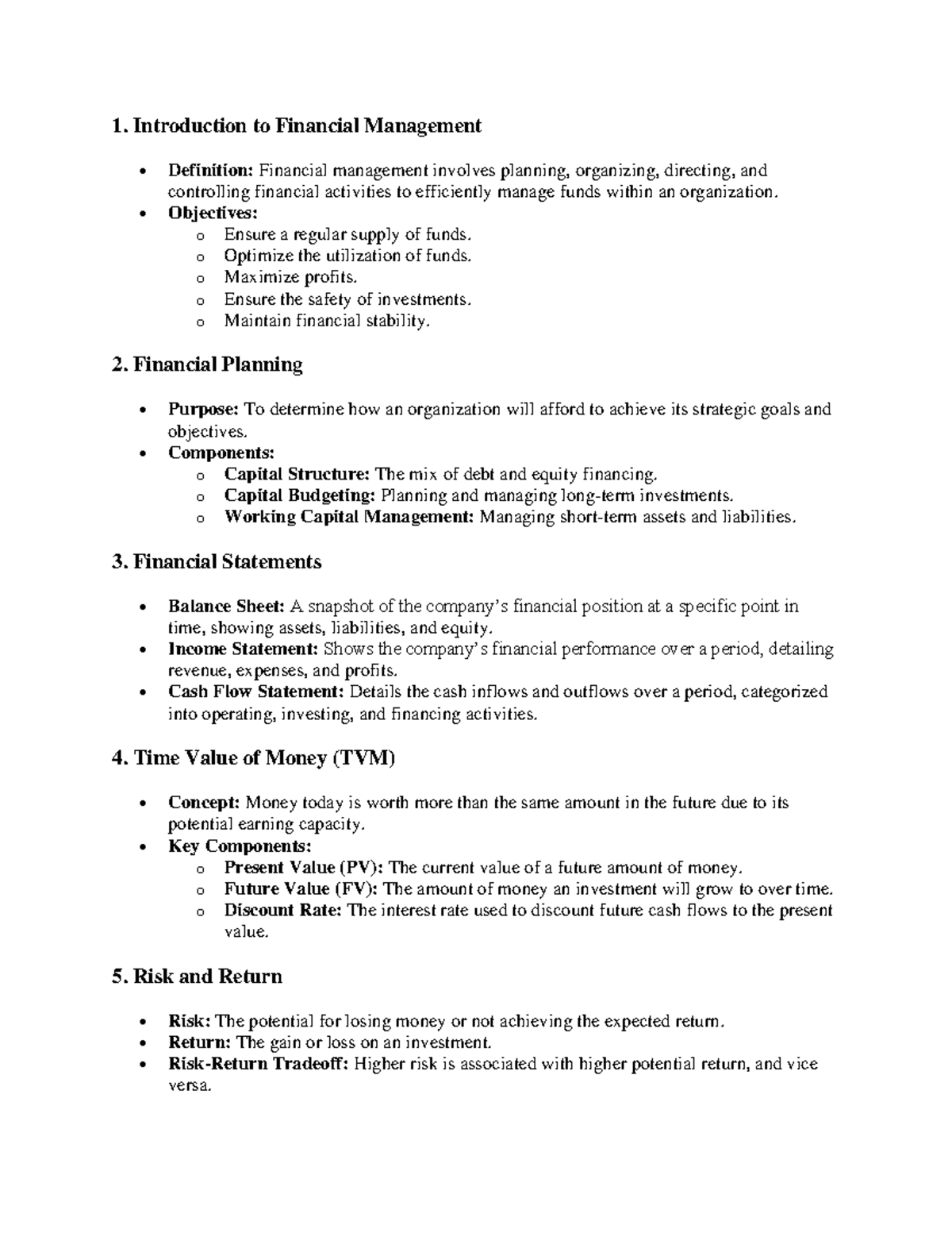 Financial planning and statements - 1. Introduction to Financial ...
