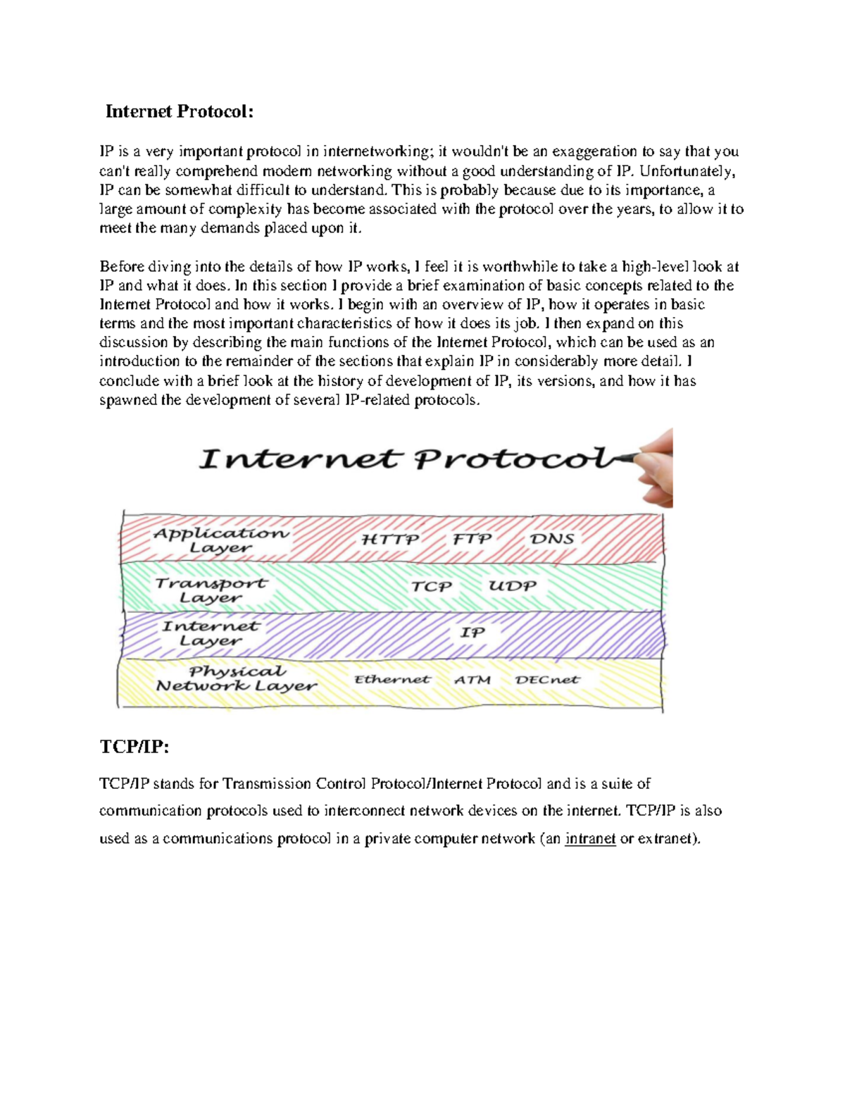Information and Security - Internet Protocol: IP is a very important ...