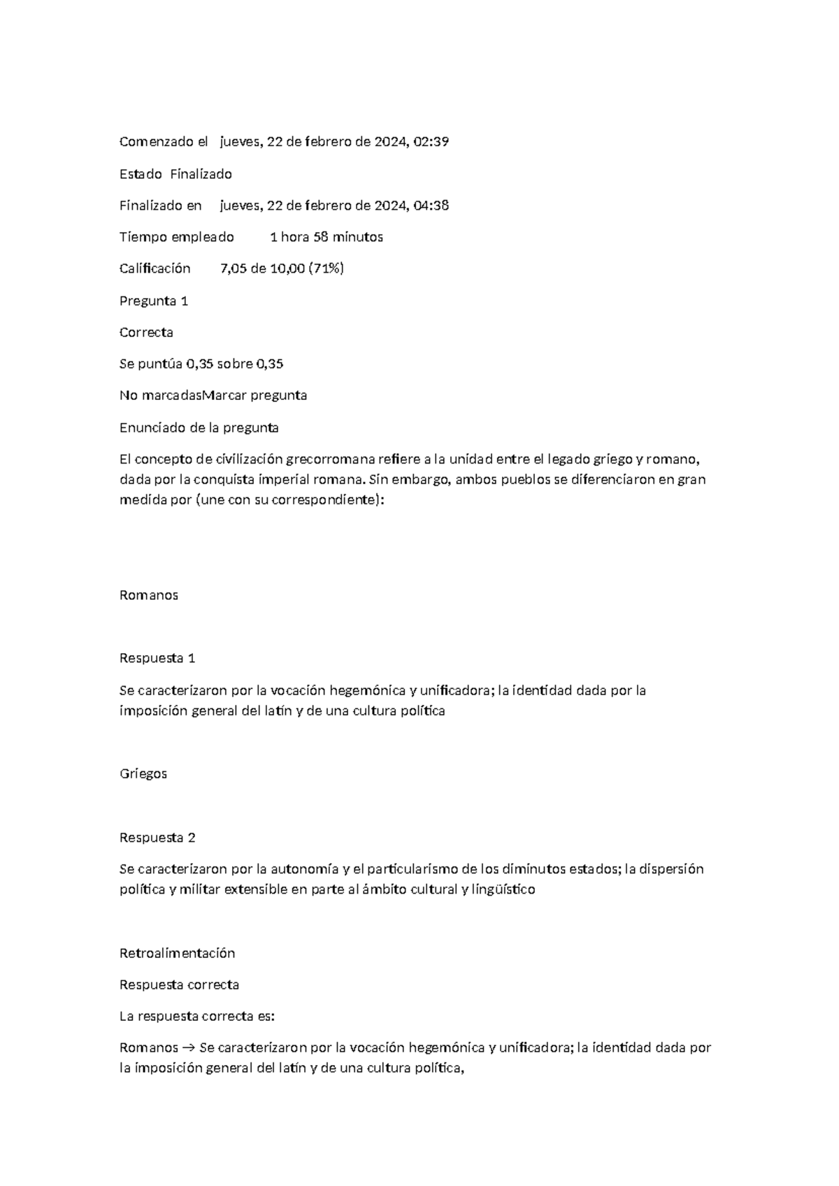 Primera integradora de 29 pregunta Hitoria de la cultura - Comenzado el ...