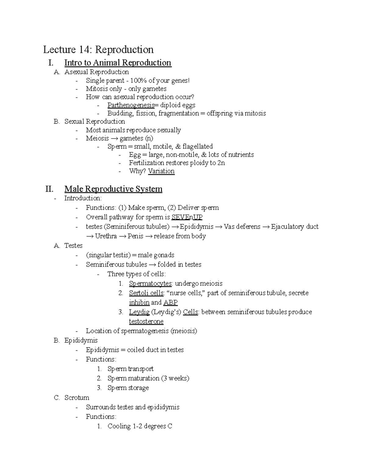 Untitled document-2 - wdfe3w1qde - Lecture 14: Reproduction I. Intro to ...