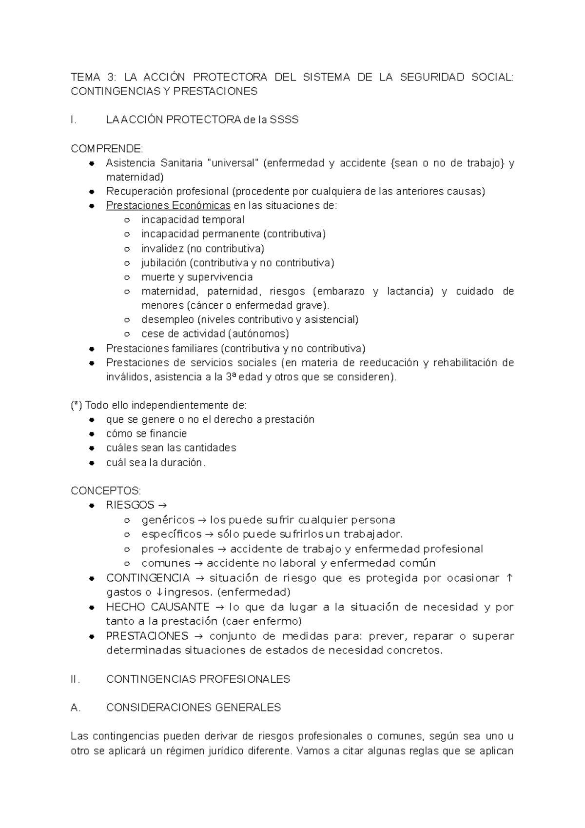 TEMA 3 LA Acción Protectora Del Sistema De La Seguridad Social ...