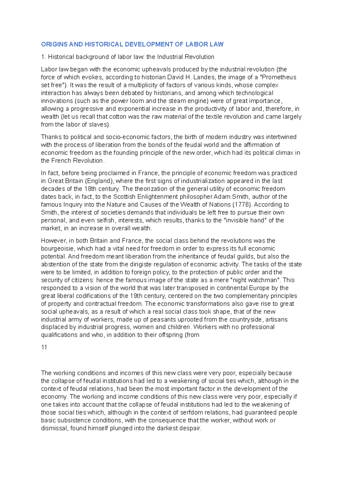 Origins AND Historical Development OF Labor LAW 3 - ORIGINS AND ...