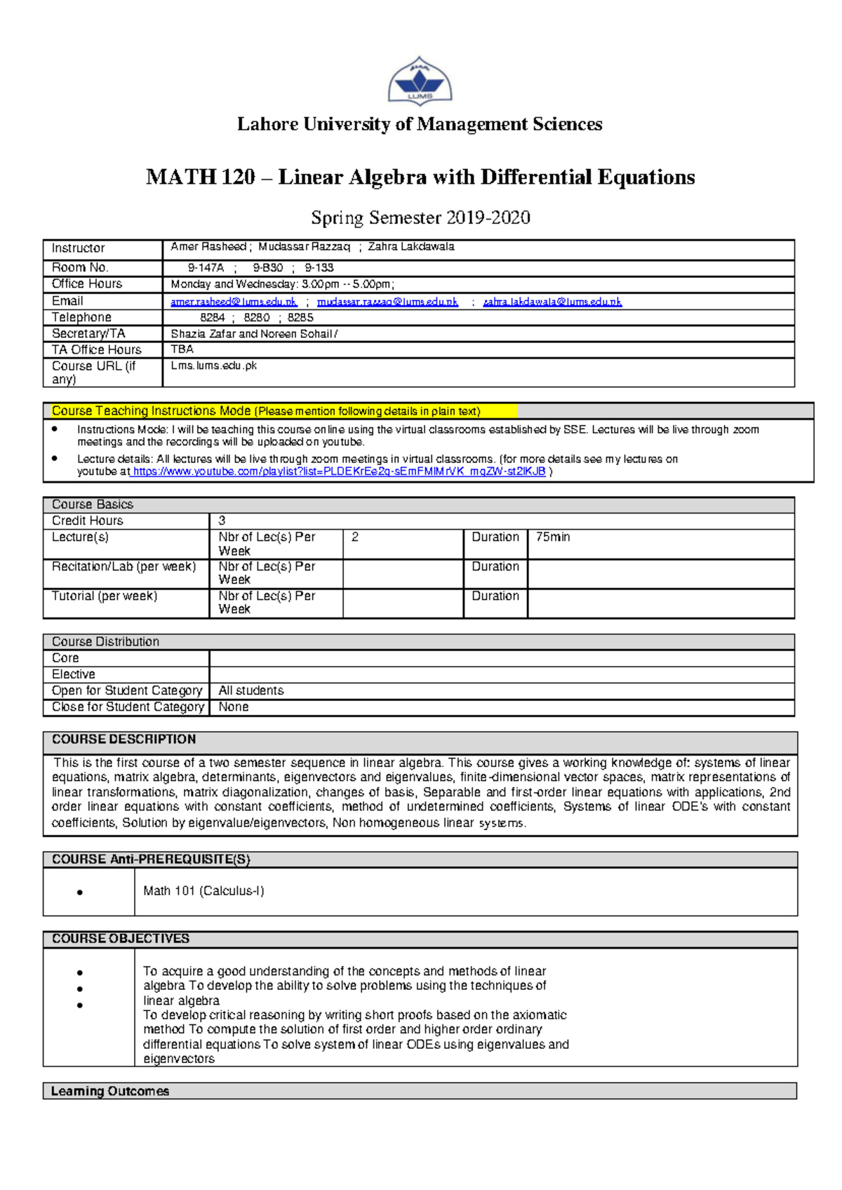 MATH 120-Linear Algebra with Differential Equations-Amer Rasheed ...