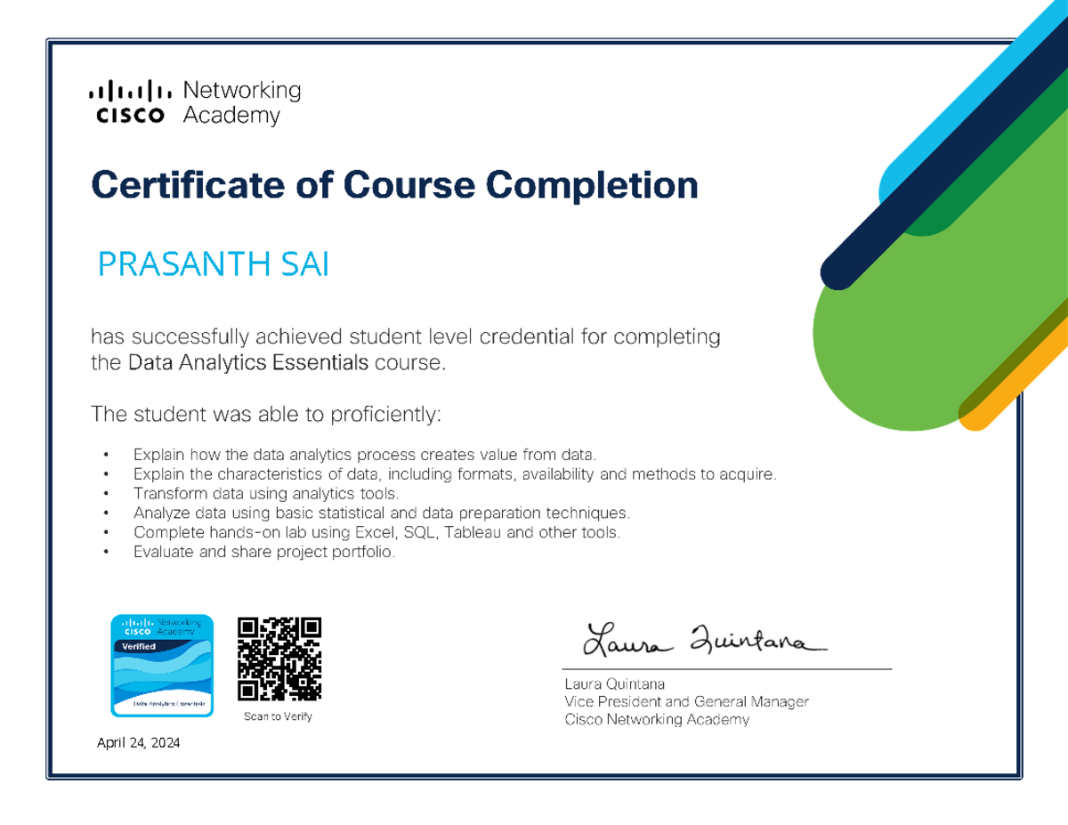 Data Analytics Essentials Badge 20240425-29-6t55he - Big Data Analytics - PRASANTH SAI April 24 ...