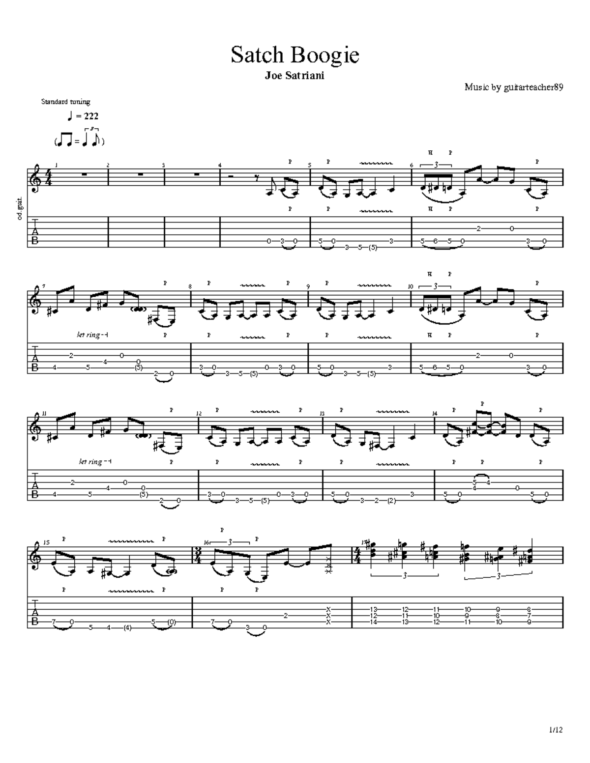 Joe Satriani satch boogie - Satch Boogie Joe Satriani Music by ...