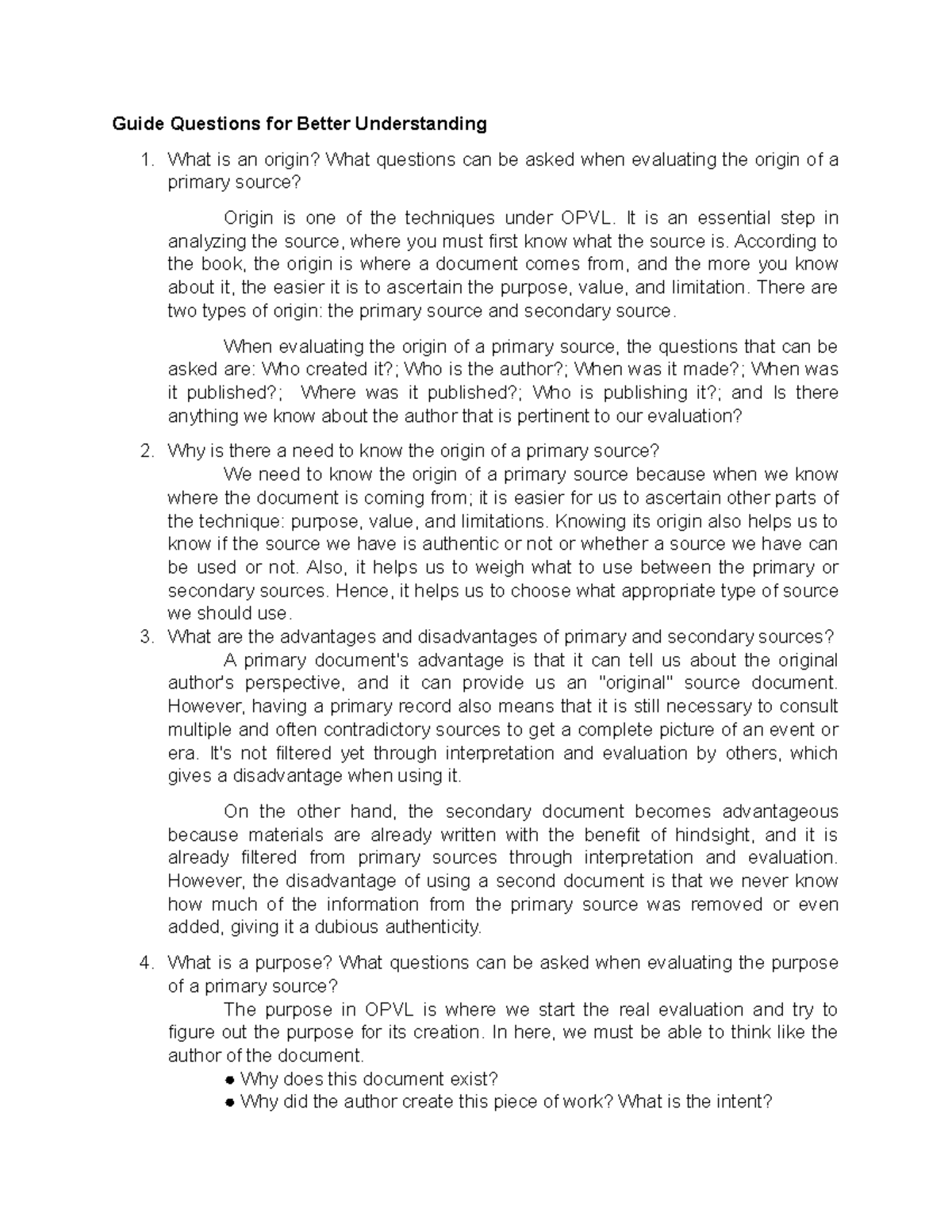 Reading #4 - PhIL hIS - Guide Questions for Better Understanding What ...