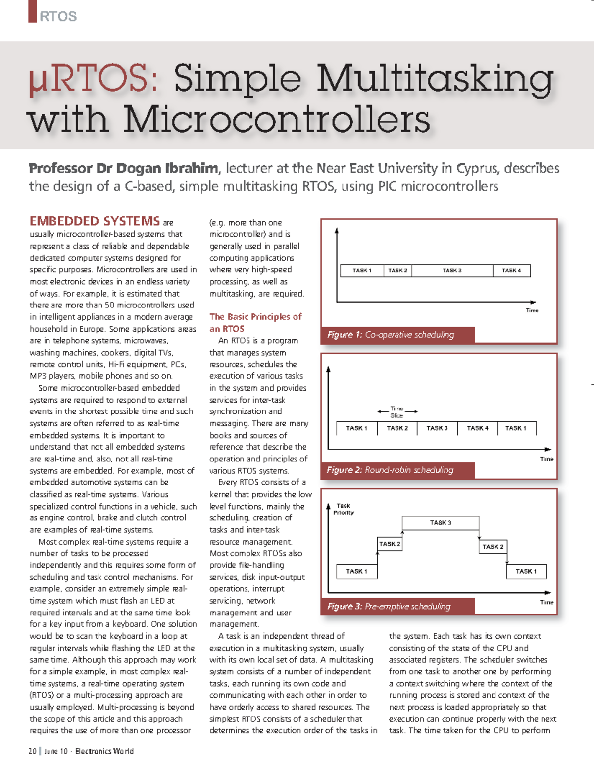 Urtos - Simple Multitasking with Microcontrollers - EMBEDDED SYSTEMS are usually - Studocu