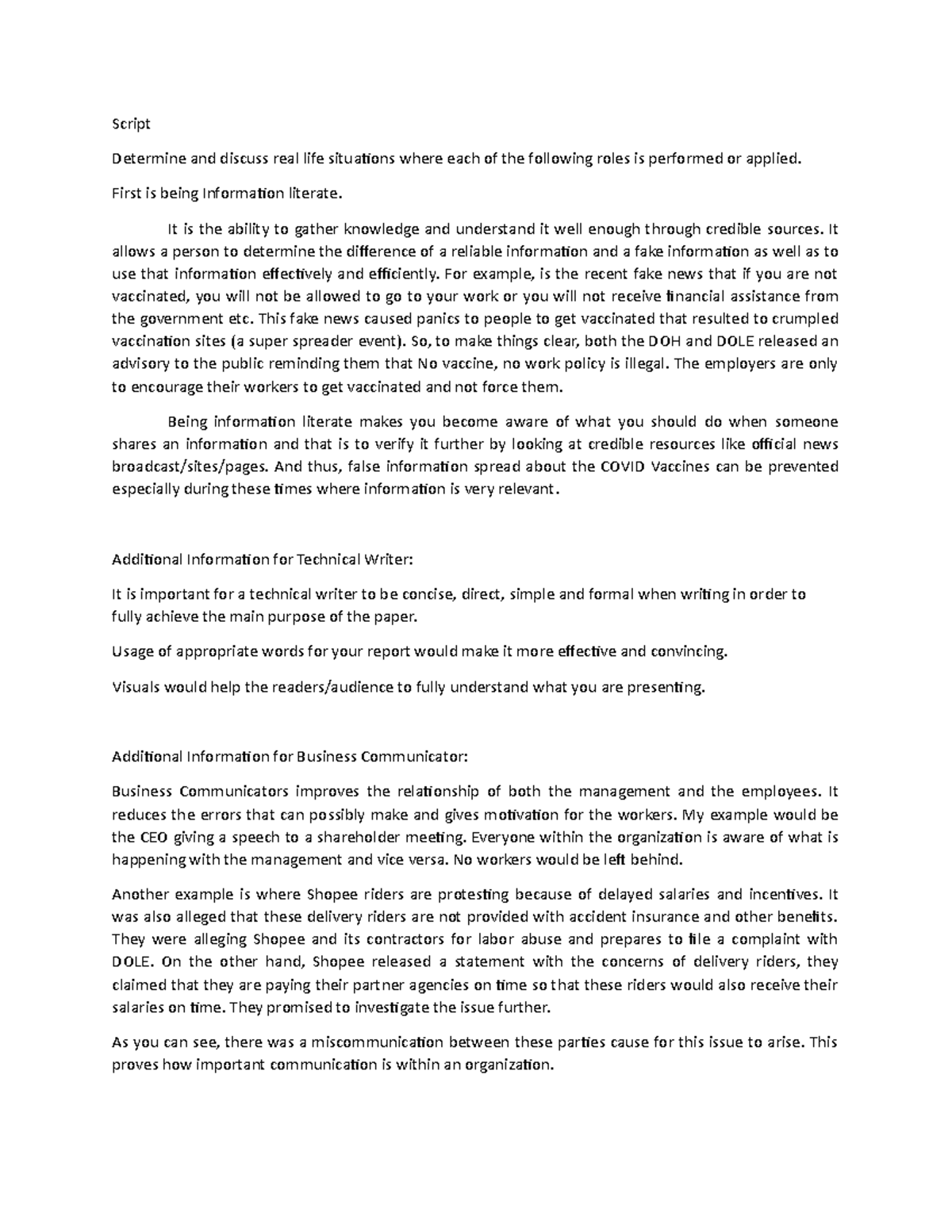 Additional Infos OR Script FOR Report - Script Determine and discuss ...