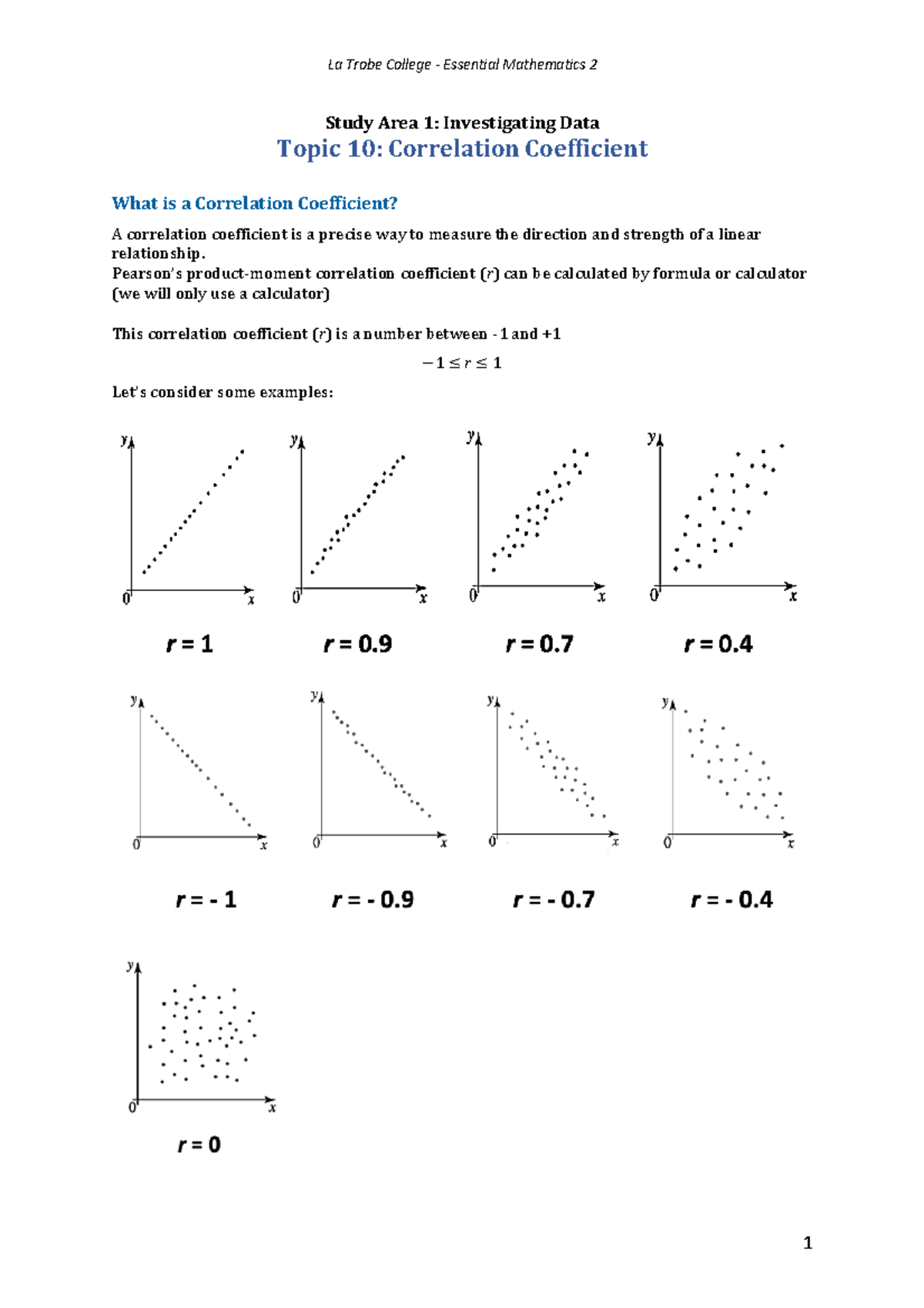 Topic 10 - Correlation Coefficient - Study Area 1: Investigating Data ...