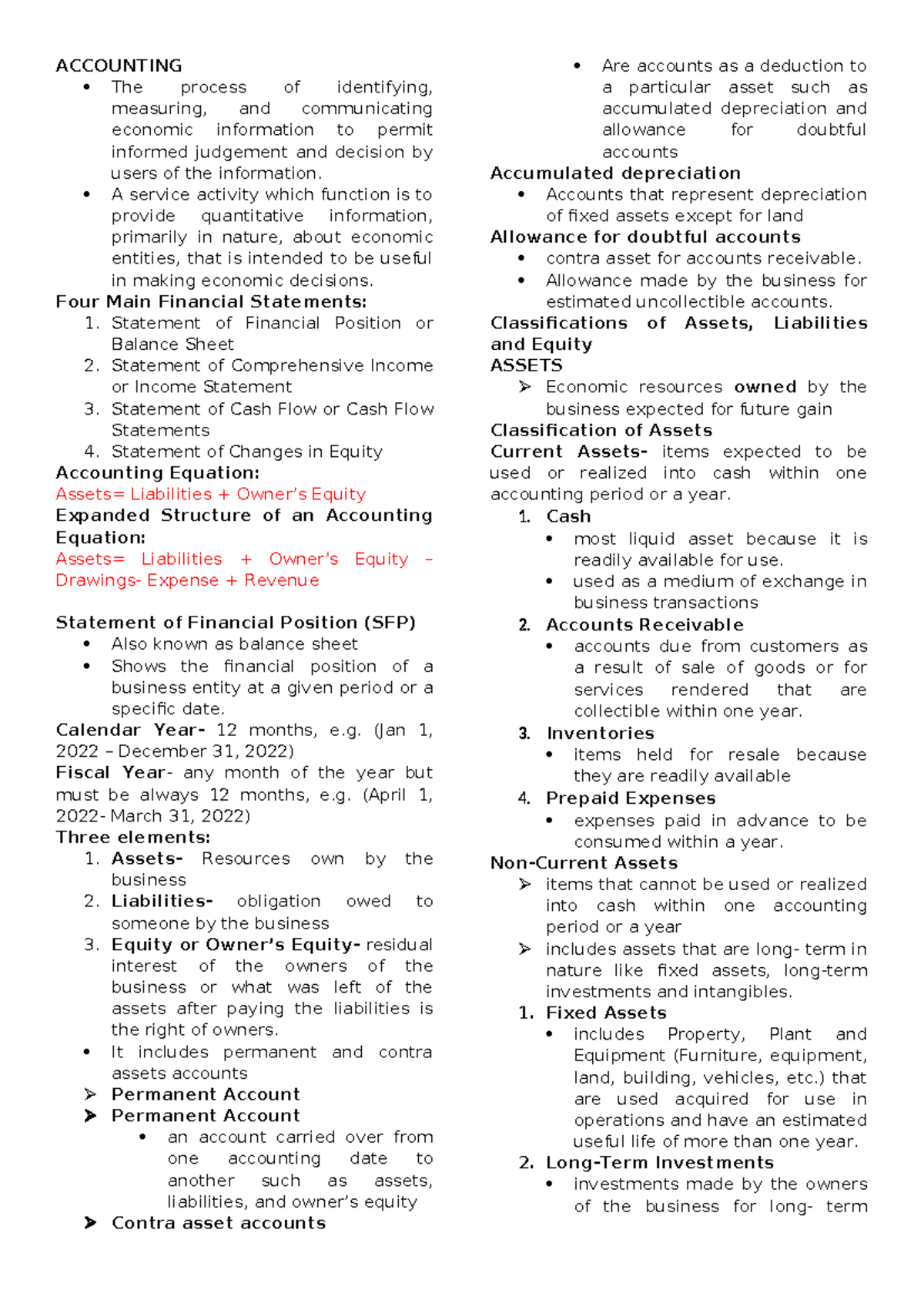 Reviewer FABM Q1 - FABM - ACCOUNTING The process of identifying ...