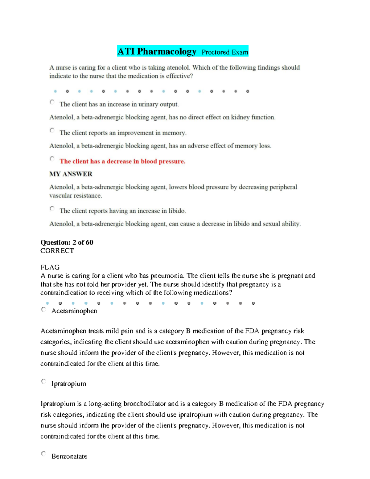 Atipharmacologyproctorfiveexams - ATI Pharmacology Proctored Exam ...