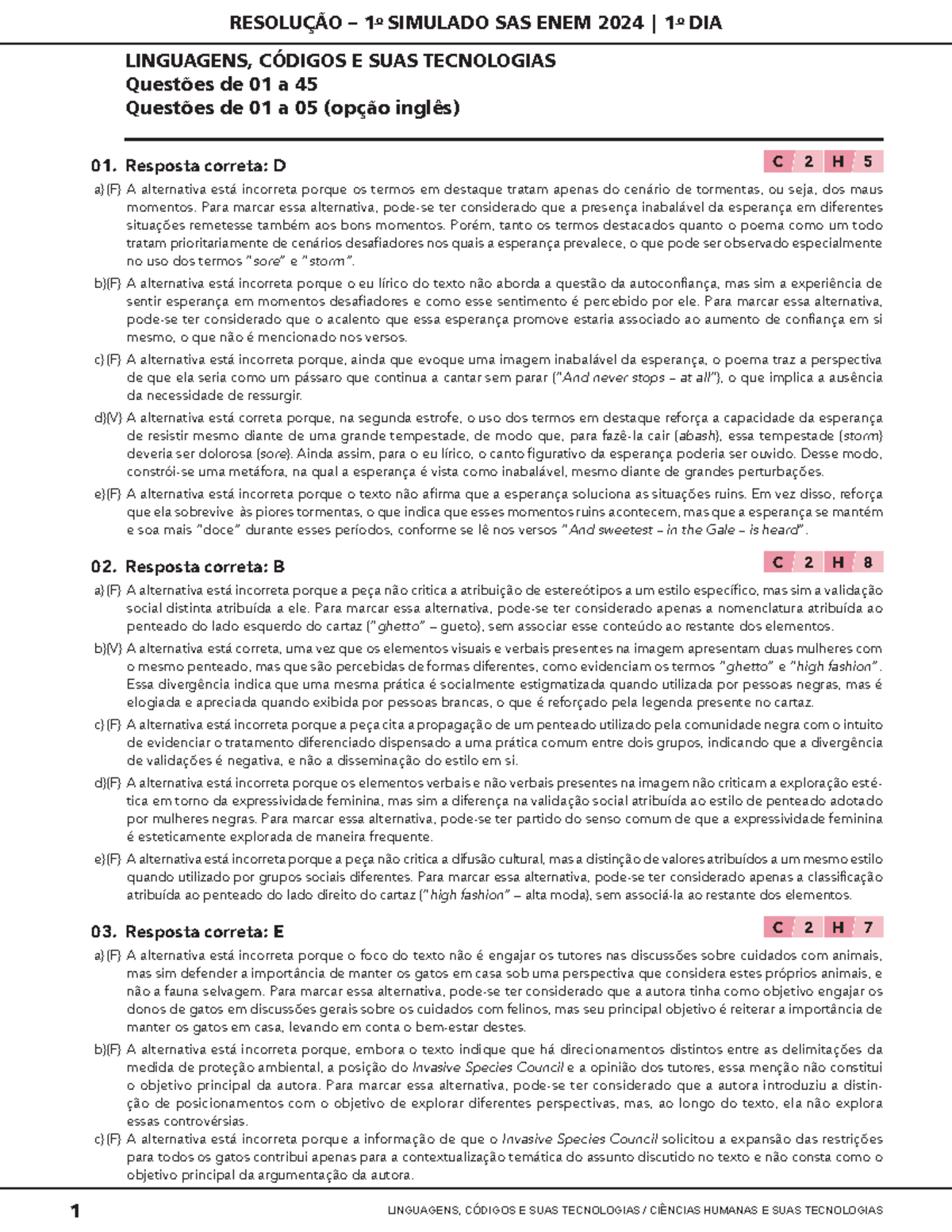 2024 RES PA 1o ENEM 1o DIA LC CH M4 Caderno ROSA 4 240410 090012 - LINGUAGENS, CÓDIGOS E SUAS ...