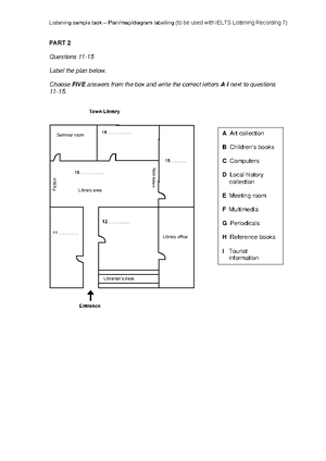 Ielts listening sample task 5 matching - PART 3 Questions 21 - 25 What ...