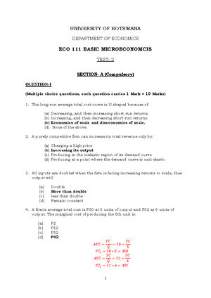 ECO 111 Lecture 1 Notes - ECO 111: BASIC MICROECONOMICS LECTURE 1 NOTES ...