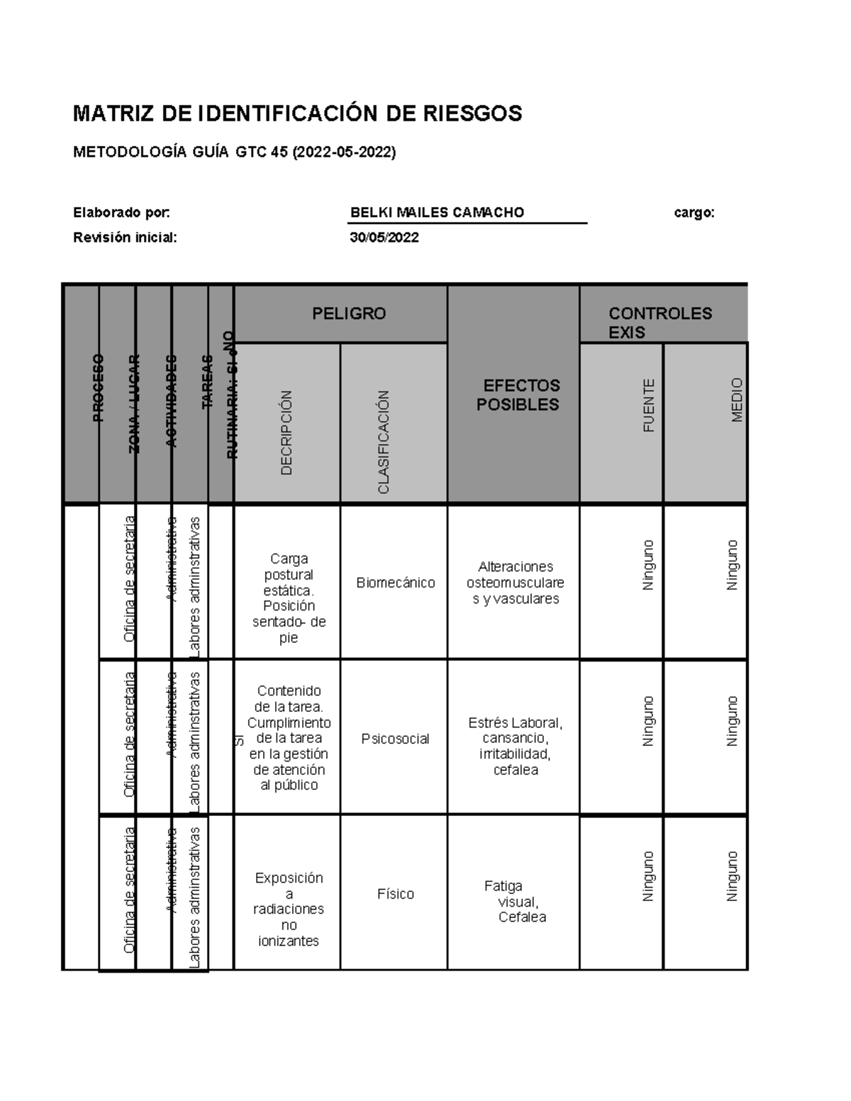 Pdf rap2 ev03 matriz para identificacion de peligros valoracion de riesgos y determinacion de ...