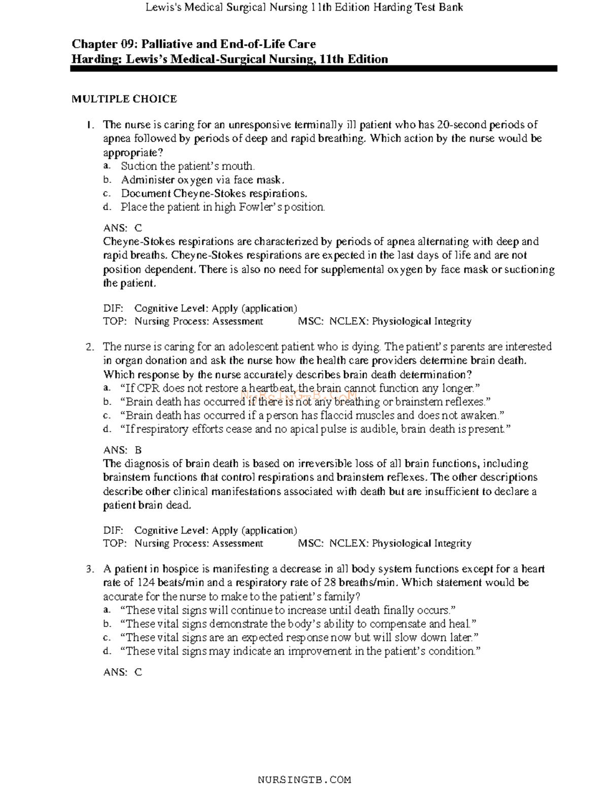 Chapter 9 Palliative and End-of-Life Care - NURSINGTB Chapter 09 ...