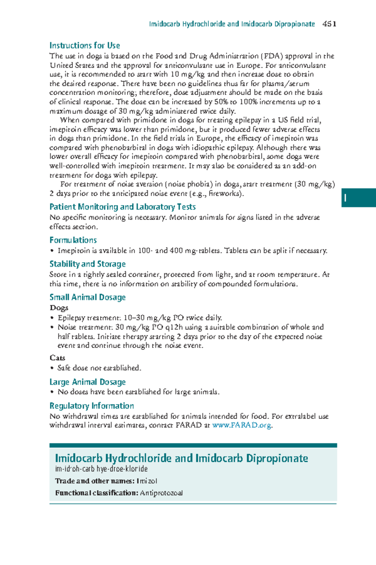 Imidocarb Hydrochloride and Imidocarb Dipropionate - For anticonvulsant ...