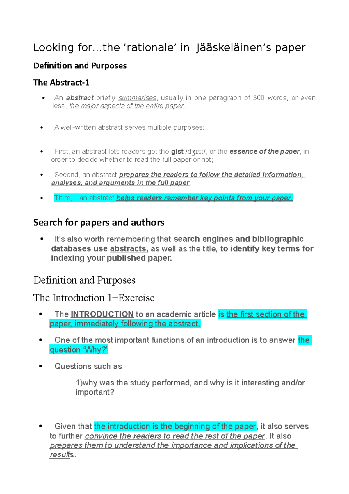 Rationale - Looking for.. ‘rationale’ in Jääskeläinen’s paper ...
