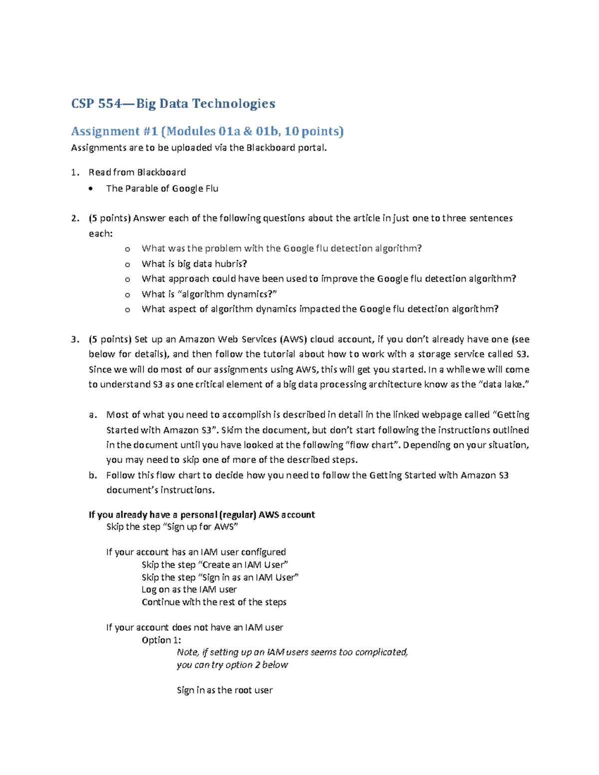 Homework 1 - CSP 554—Big Data Technologies Assignment #1 (Modules 01a & 01b, 10 points) - Studocu