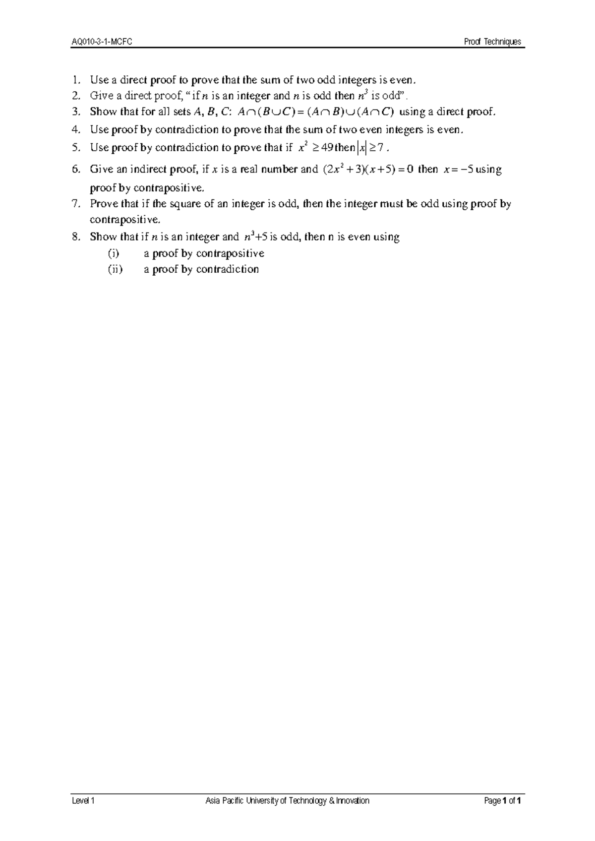 Chapter 6 - maths - AQ010- 3 - 1 - MCFC Proof Techniques Level 1 Asia ...