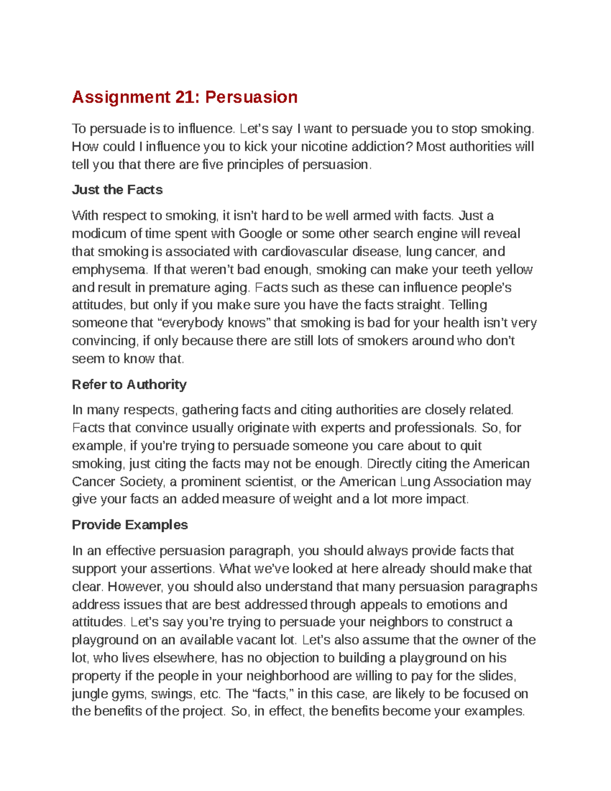 Assignment 21 Persuasion Englsih Composition 1 Study Guide for ...