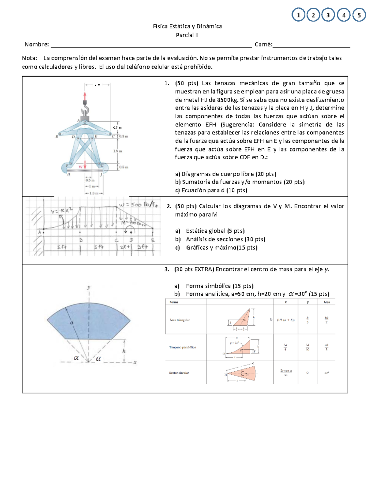 parcial estatica - Warning: TT: undefined function: 32 Física Estática y Dinámica Parcial II ...