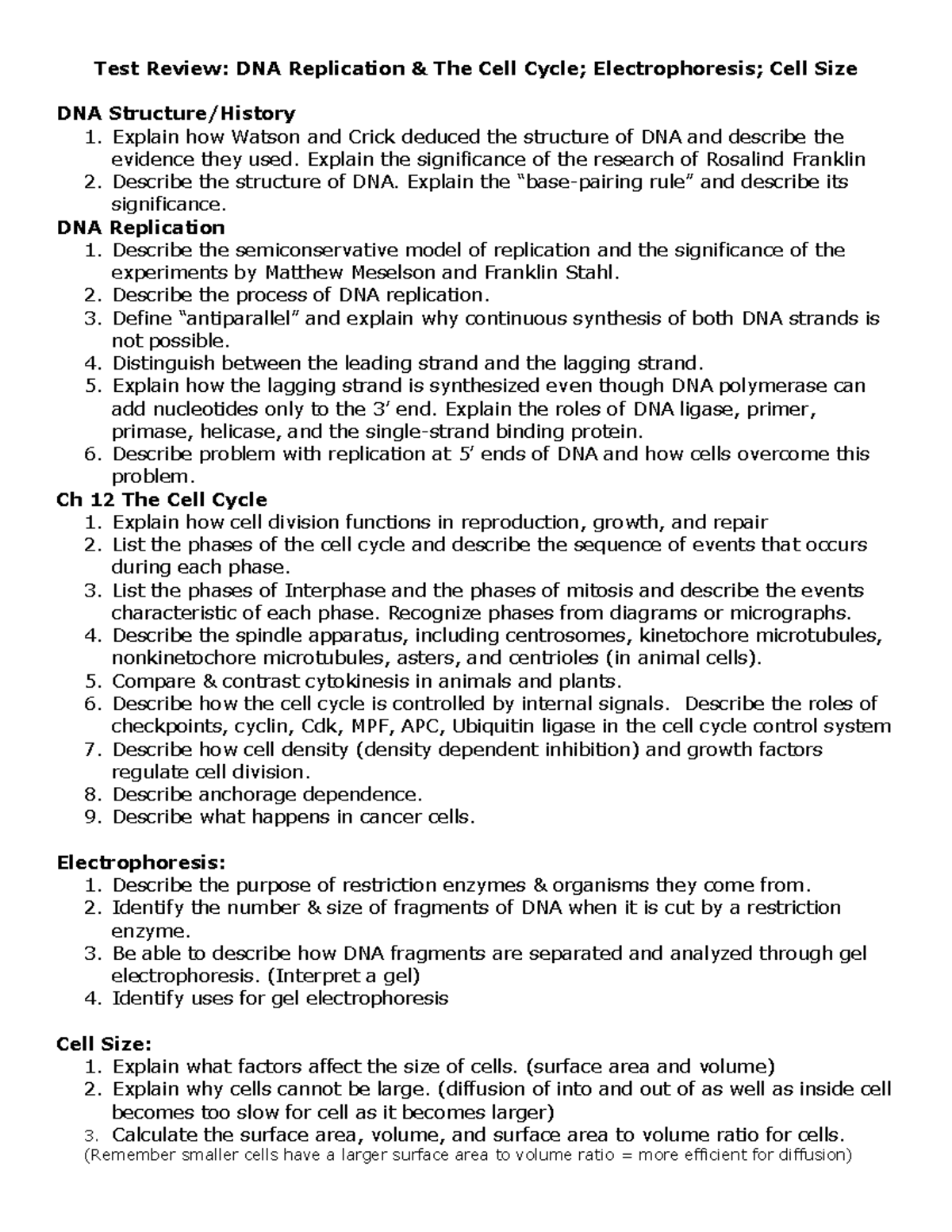 DNA Cell Cycle Review 2022 - Test Review: DNA Replication & The Cell ...