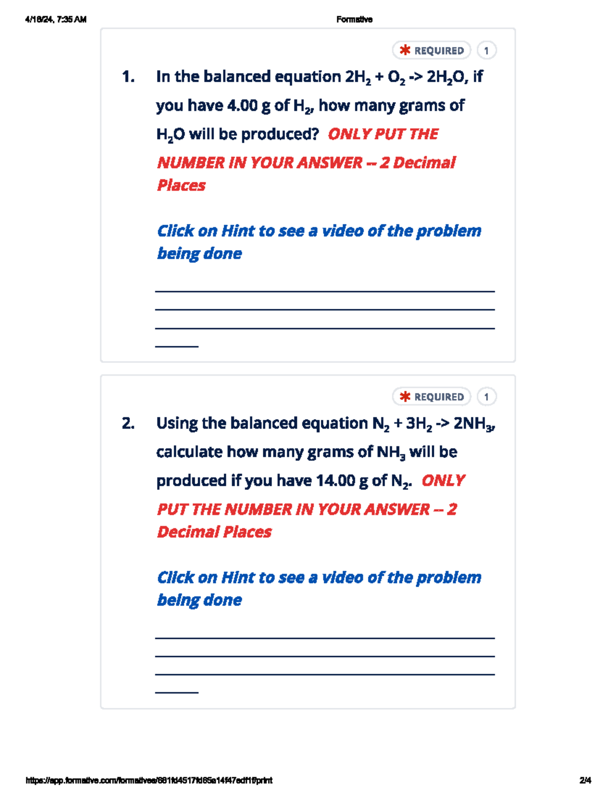 Unit 4 Lesson 9 Formative dot com Conversion Moles Mass - Studocu
