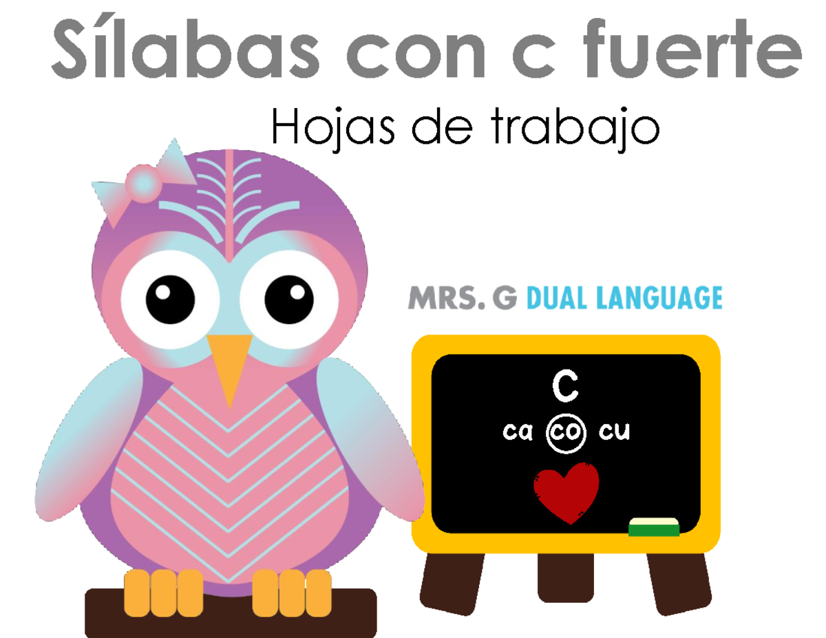 ️️ 02 - Sílabas con la c fuerte - ca, co, cu. Hojas de trabajo ...