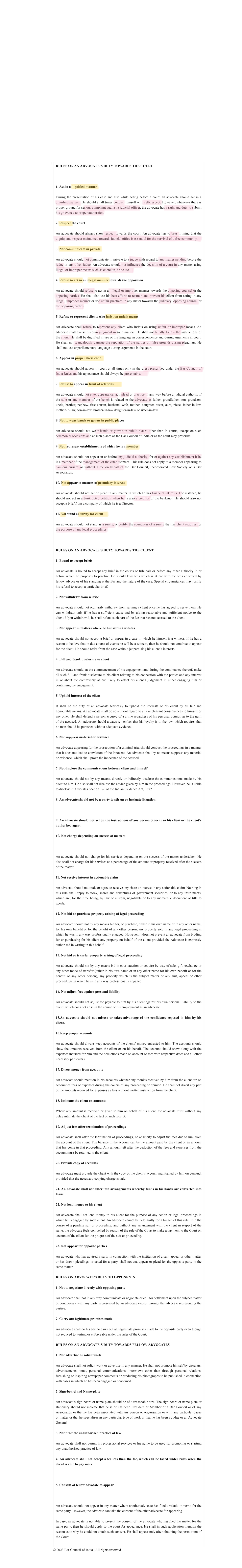 Rules on professional standards « The Bar Council… - RULES ON AN ...