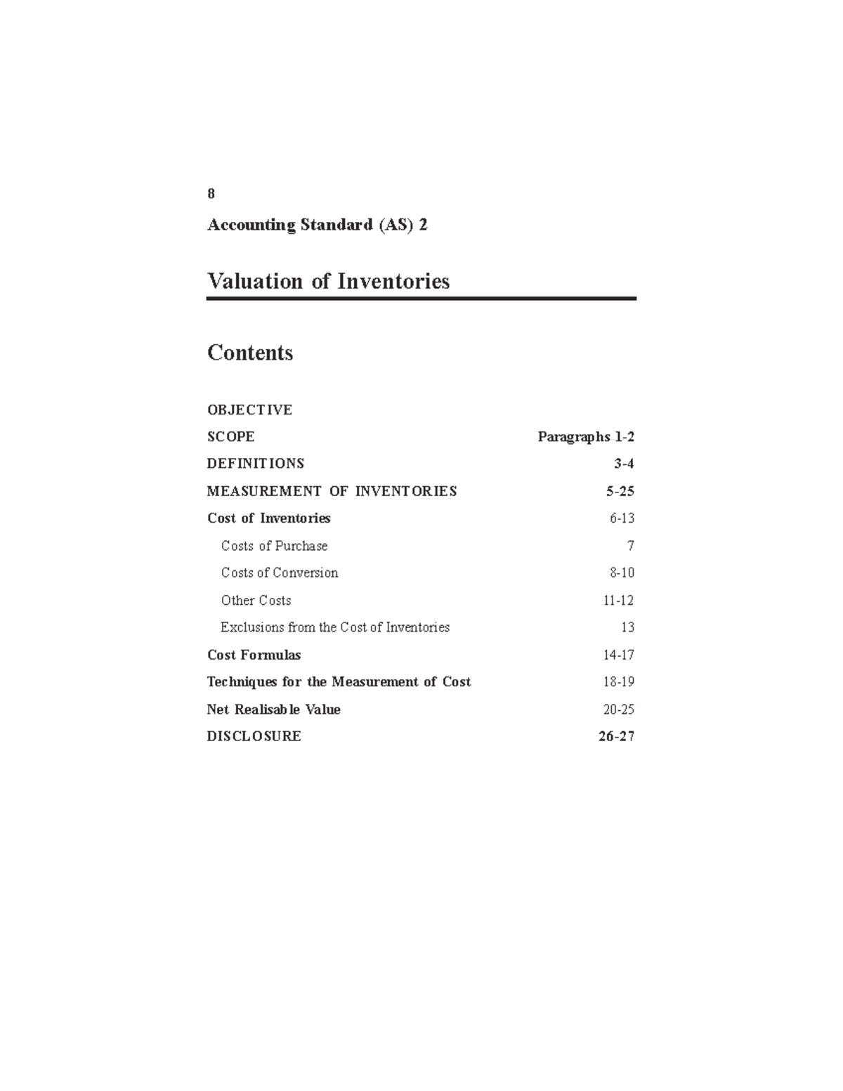 AS 2 - AS2 - Valuation of Inventories Contents Accounting Standard (AS ...