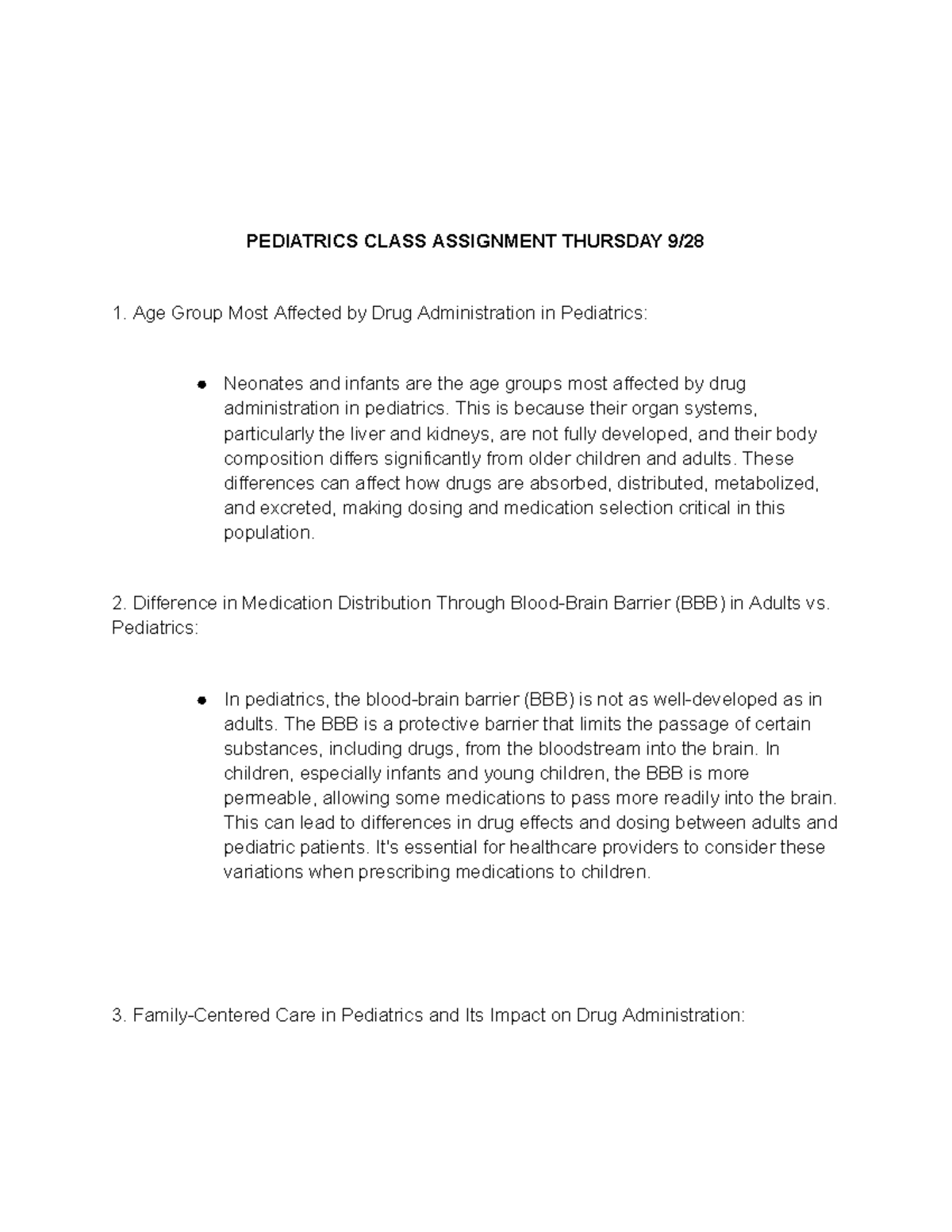 Assignment - assigned research paper - PEDIATRICS CLASS ASSIGNMENT ...